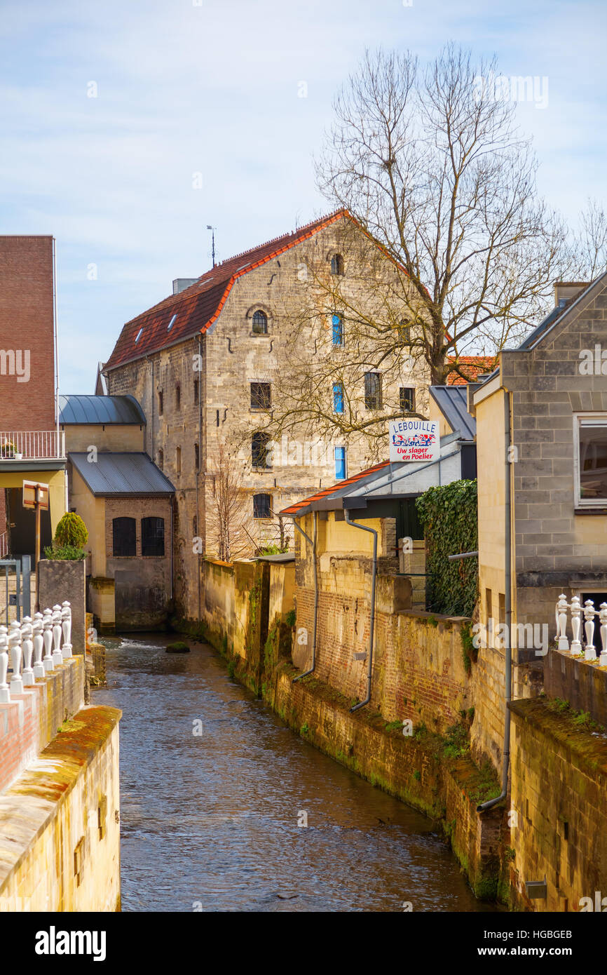 Valkenburg, Netherlands - April 11, 2016: canal in the old town of ...