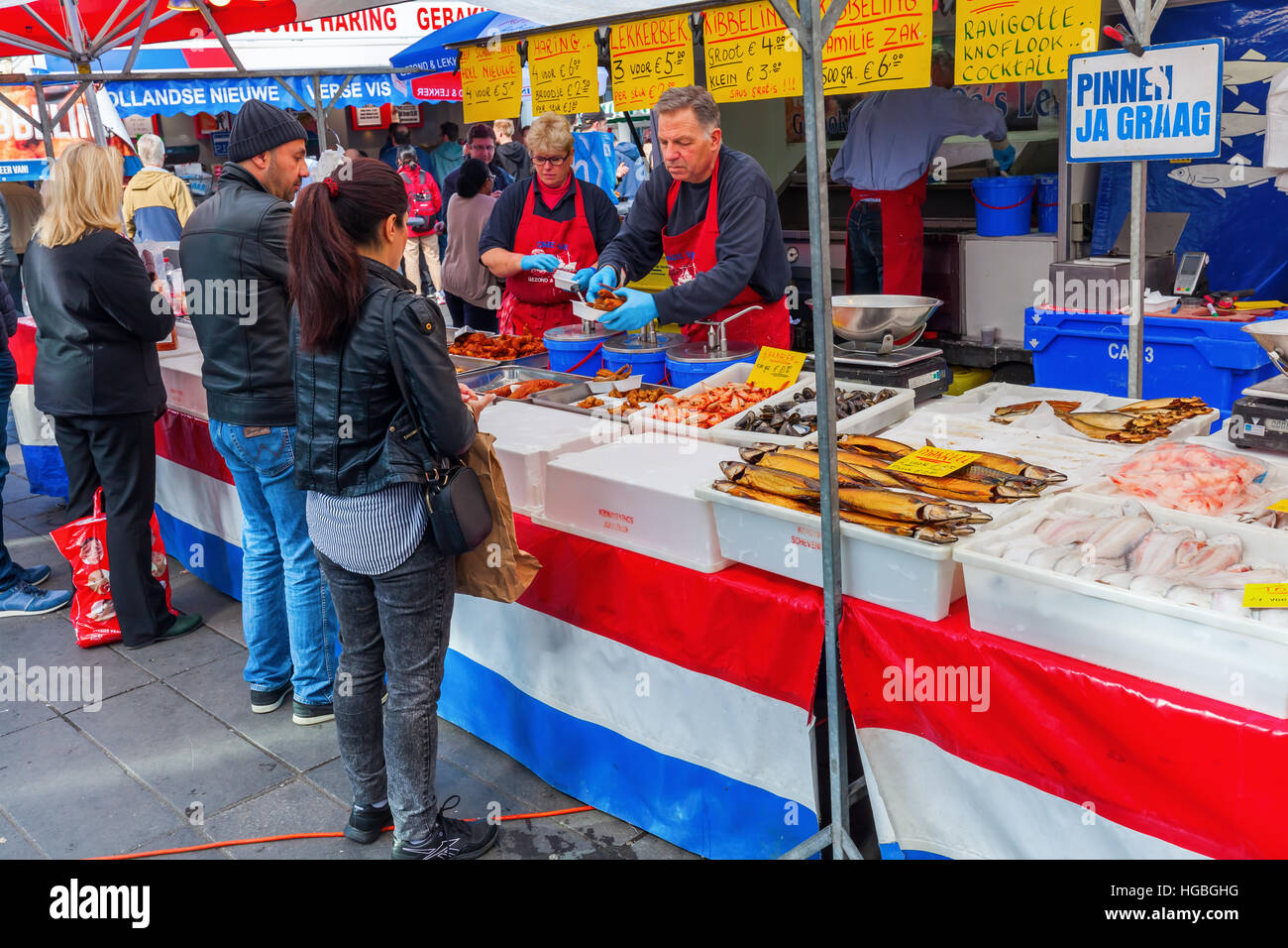 Eindhoven, Netherlands - April 12, 2016: street market in the city ...