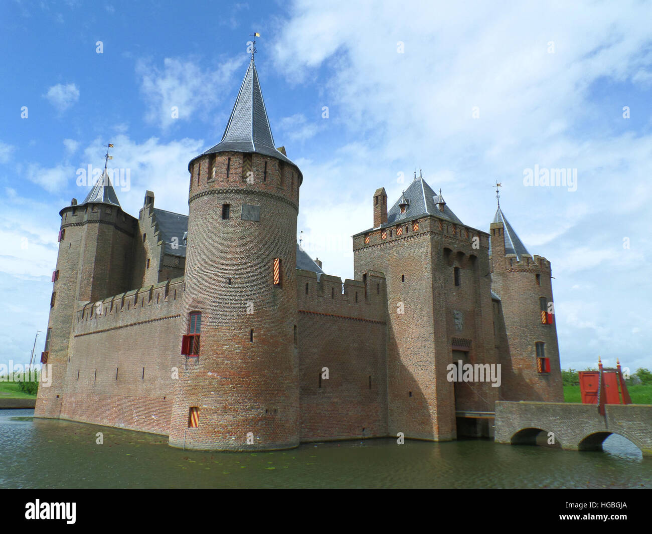 Castle of Muiden or Muiderslot in Dutch, stunning medieval castle in ...