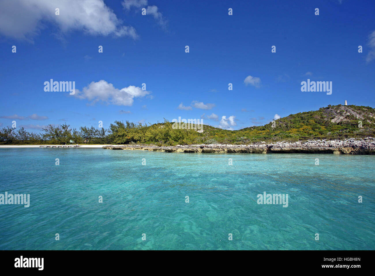Tropical paradise and white sand beaches in Exuma Bahamas, Caribbean ...