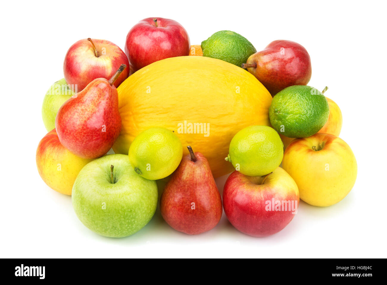fruit set isolated on a white background Stock Photo - Alamy