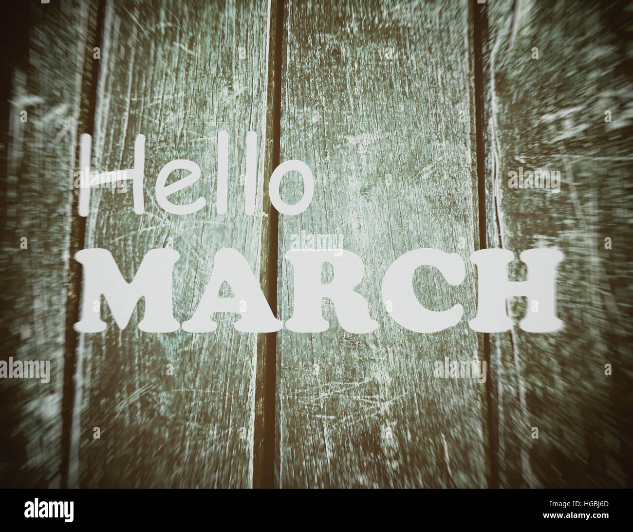 Hello March, background tree, motivation, poster, quote, blurred image ...