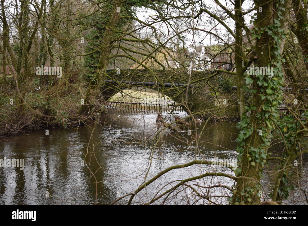 Stone bridge over a river Stock Photo - Alamy