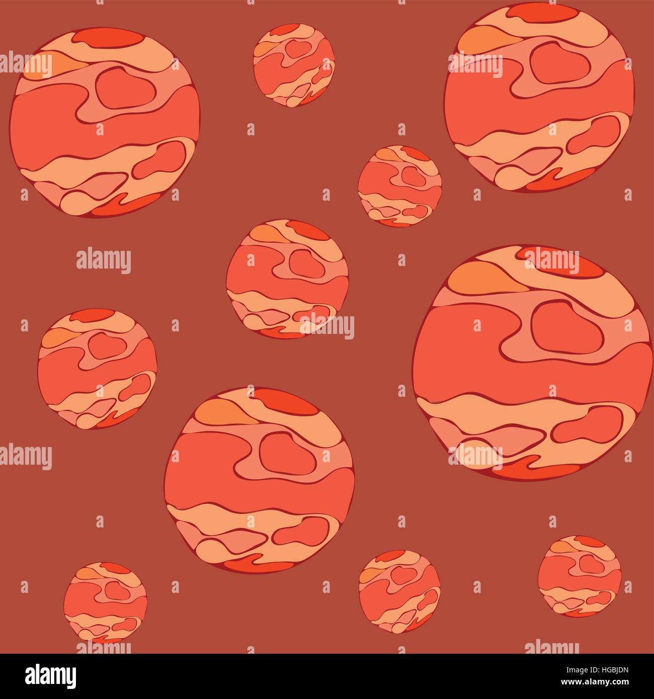 Mars pattern. Cartoon illustration of Mars vector pattern background ...