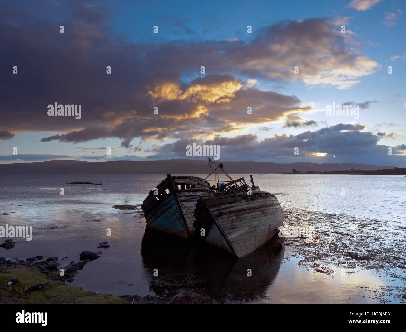 Old fishing boats, Salen, Isle of Mull Stock Photo - Alamy