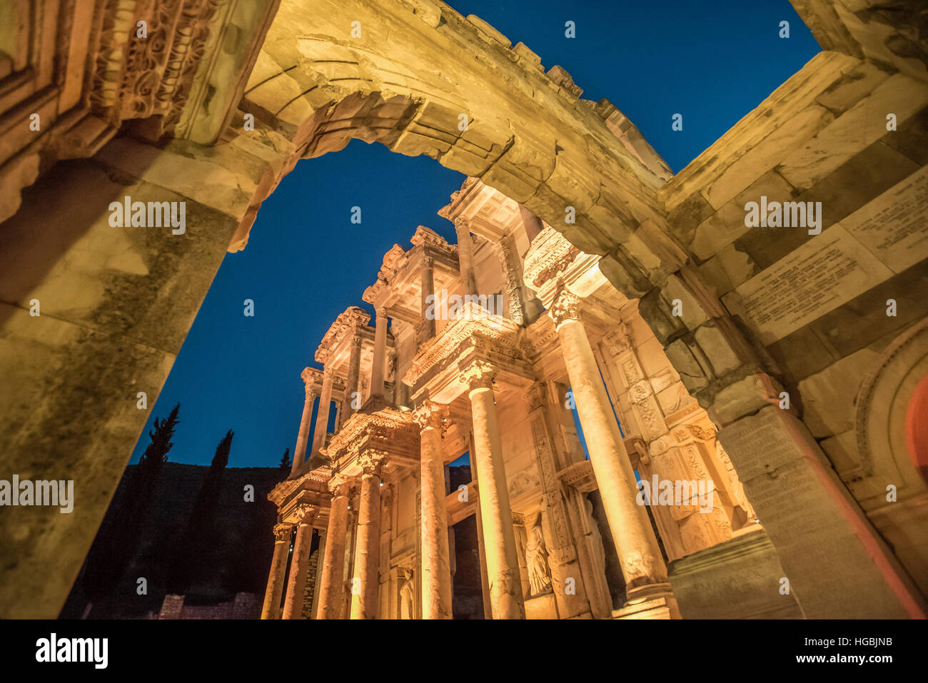 Celsus library, Ephesus ancient city Izmir Turkey Stock Photo - Alamy