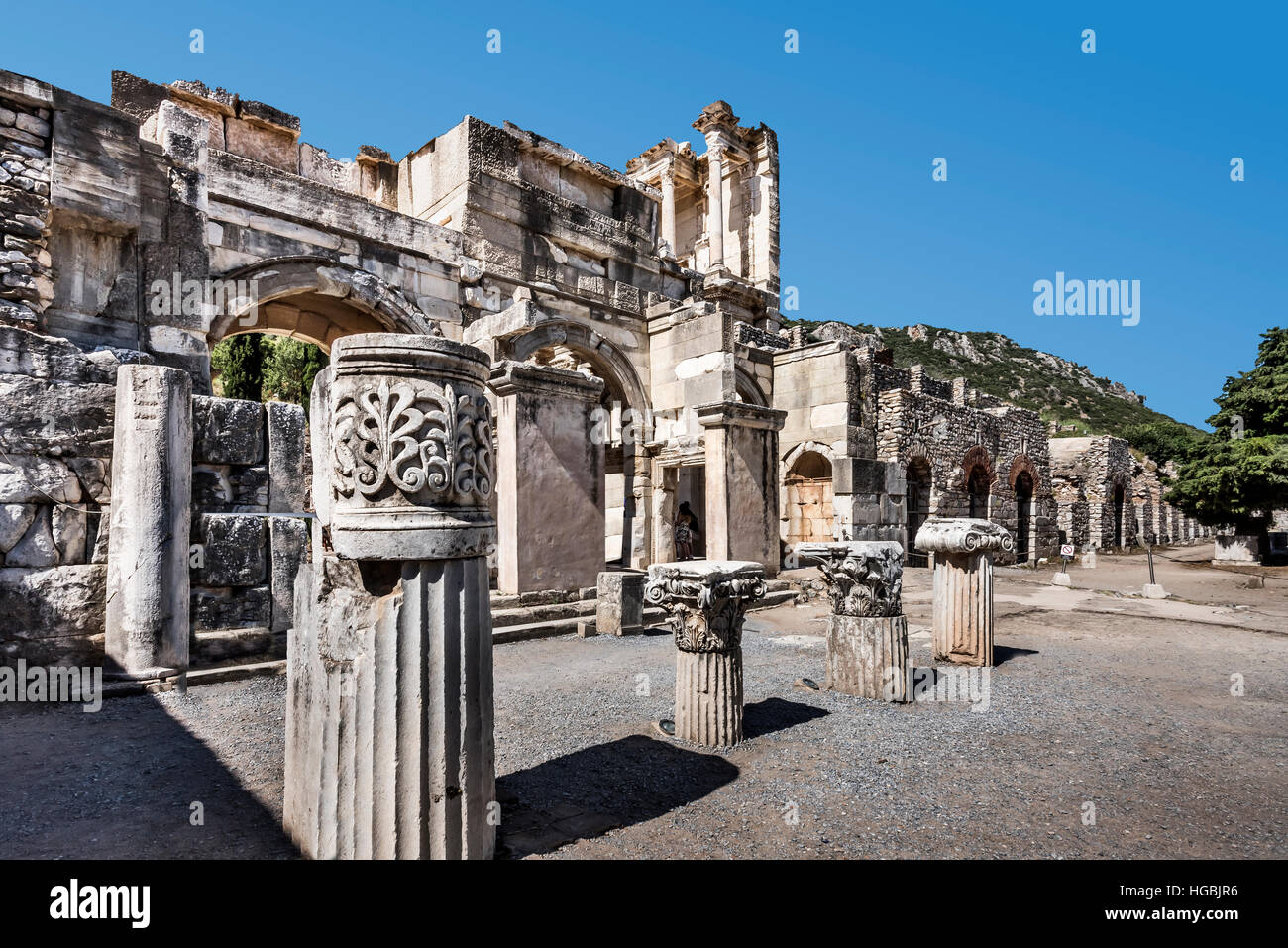 Celsus library, Ephesus ancient city Izmir Turkey Stock Photo - Alamy