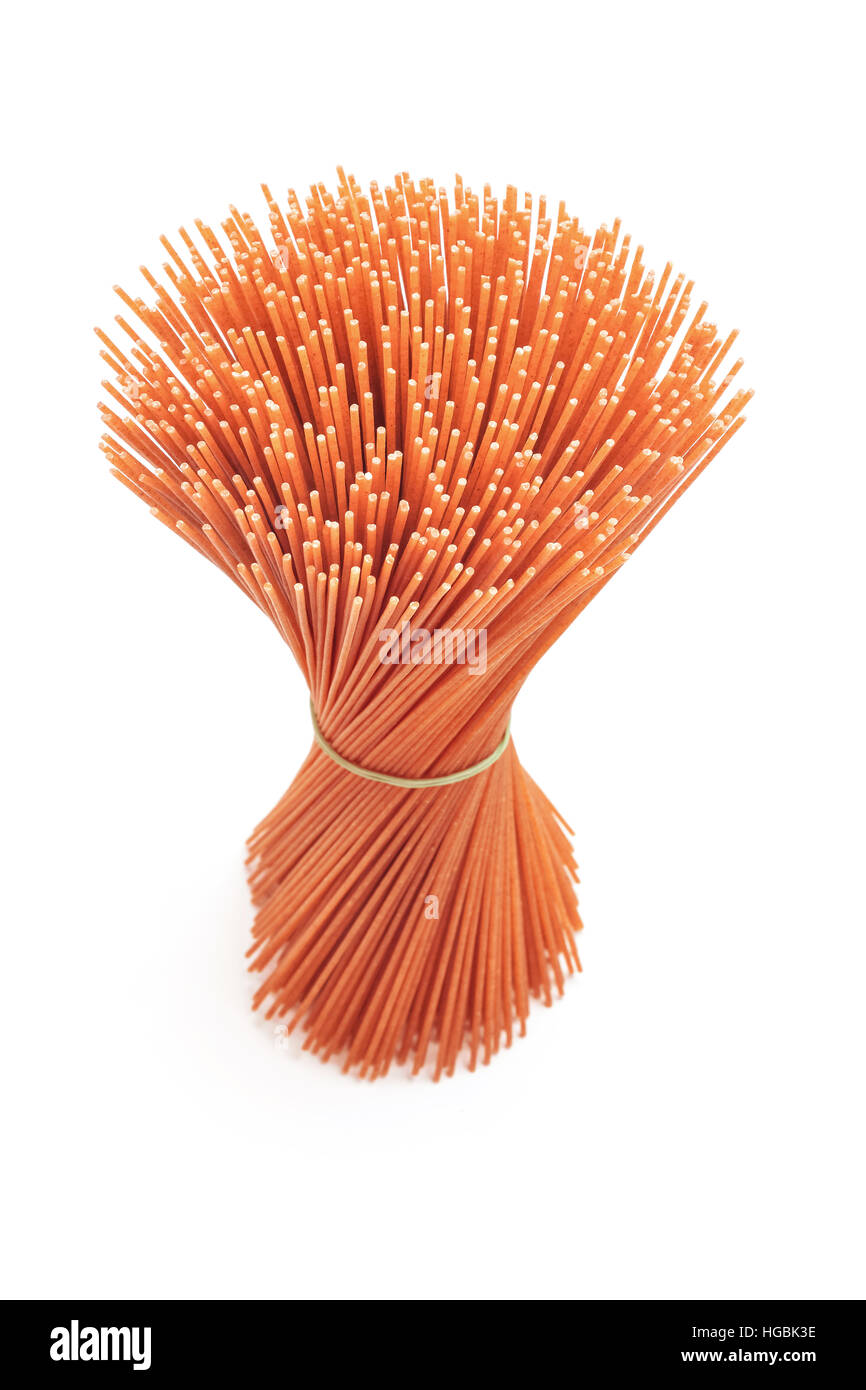 spaghetti raw whole grain pasta studio isolated Stock Photo - Alamy