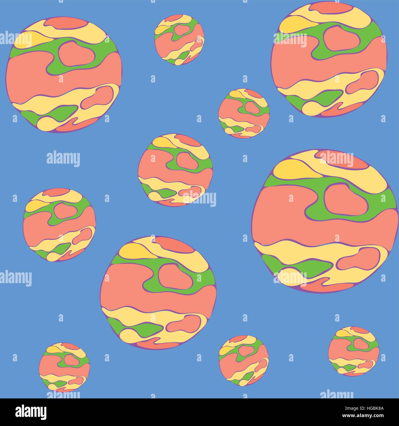 Mars pattern. Cartoon illustration of Mars vector pattern background ...