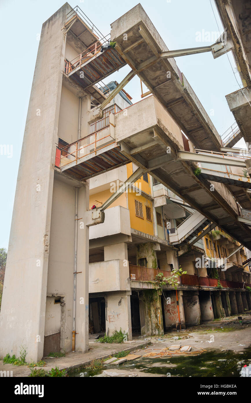 Naples-Italy-December 19, 2016: the sail building of Scampia. Scampia ...