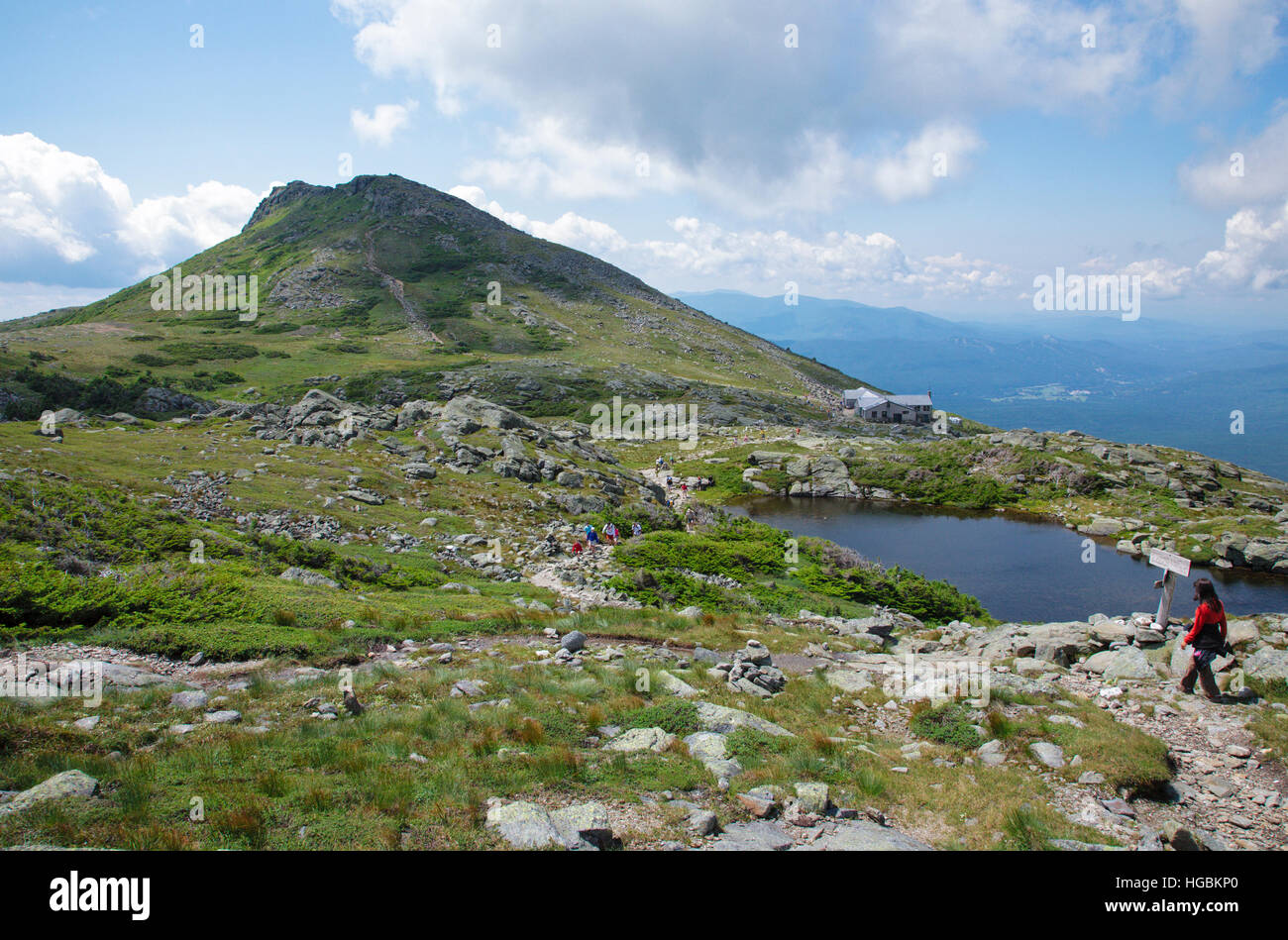 Hikers pass Lakes of the Clouds along the Appalachian Trail (Crawford ...