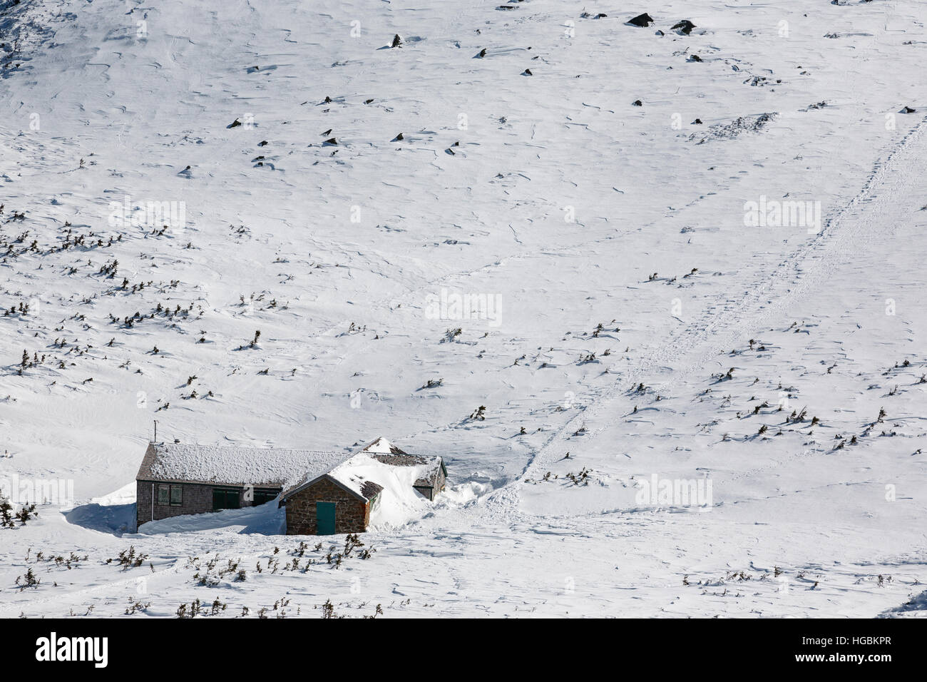 Madison Spring Hut from along the Appalachian Trail (Gulfside Trail) in ...
