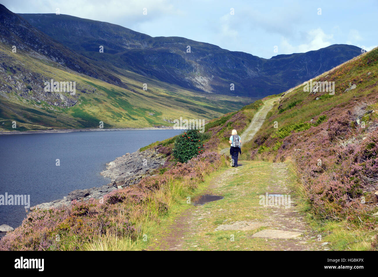 Woman Walking by Loch Turret Reservoir in Glen Turret Scottish ...