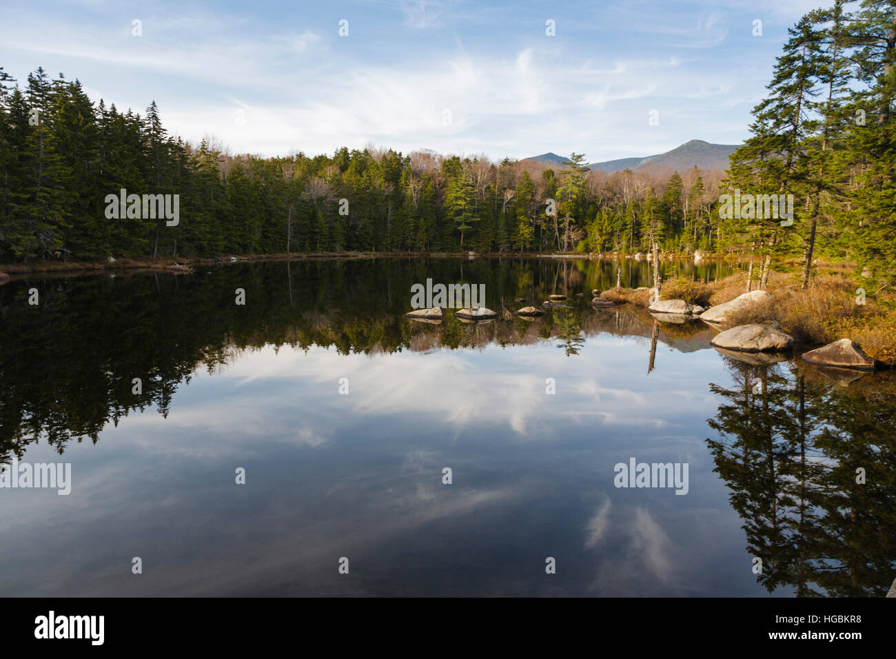 Black Pond on the side of Black Pond Trail in Lincoln, New Hampshire ...