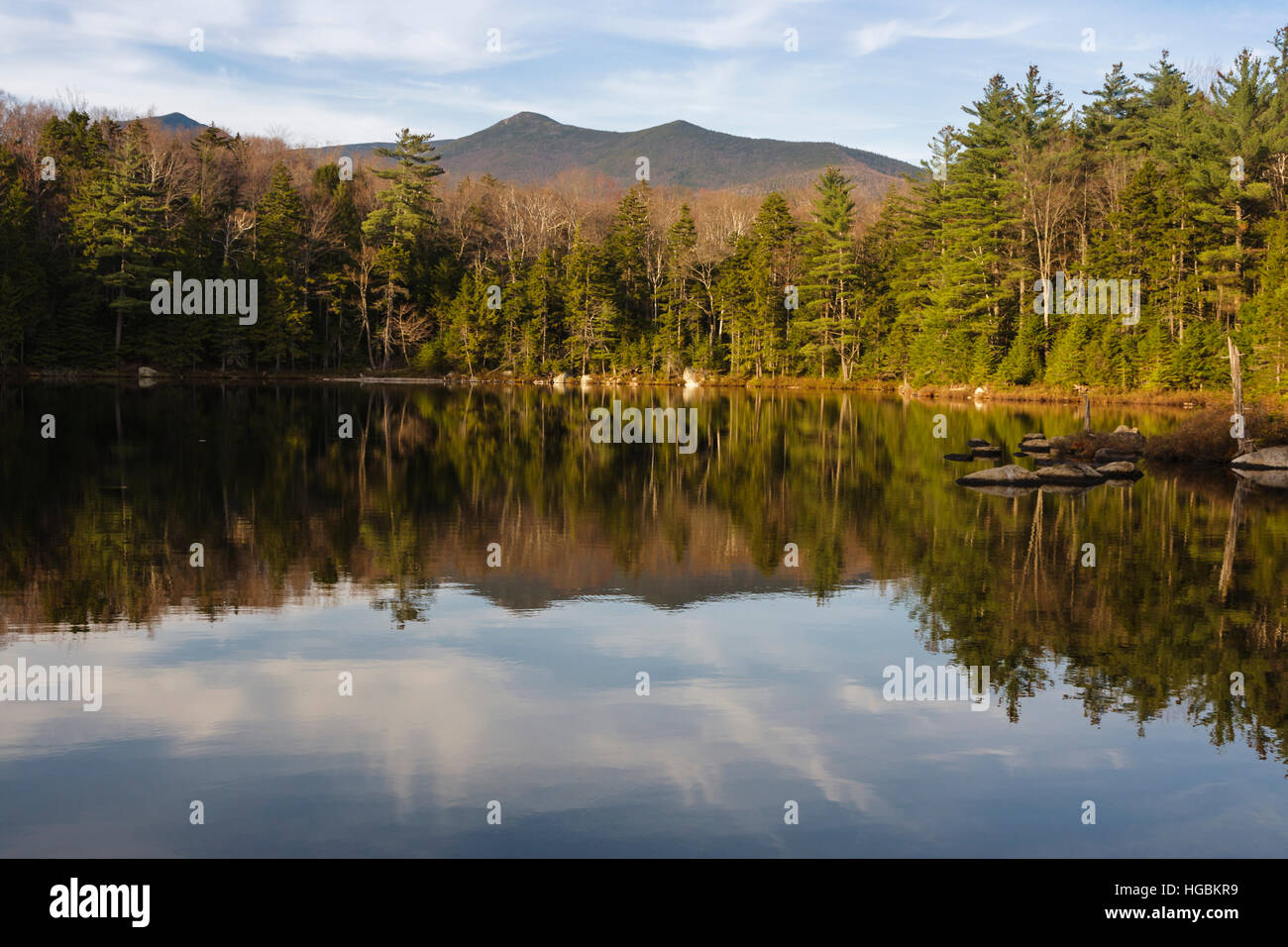 Black Pond on the side of Black Pond Trail in Lincoln, New Hampshire ...