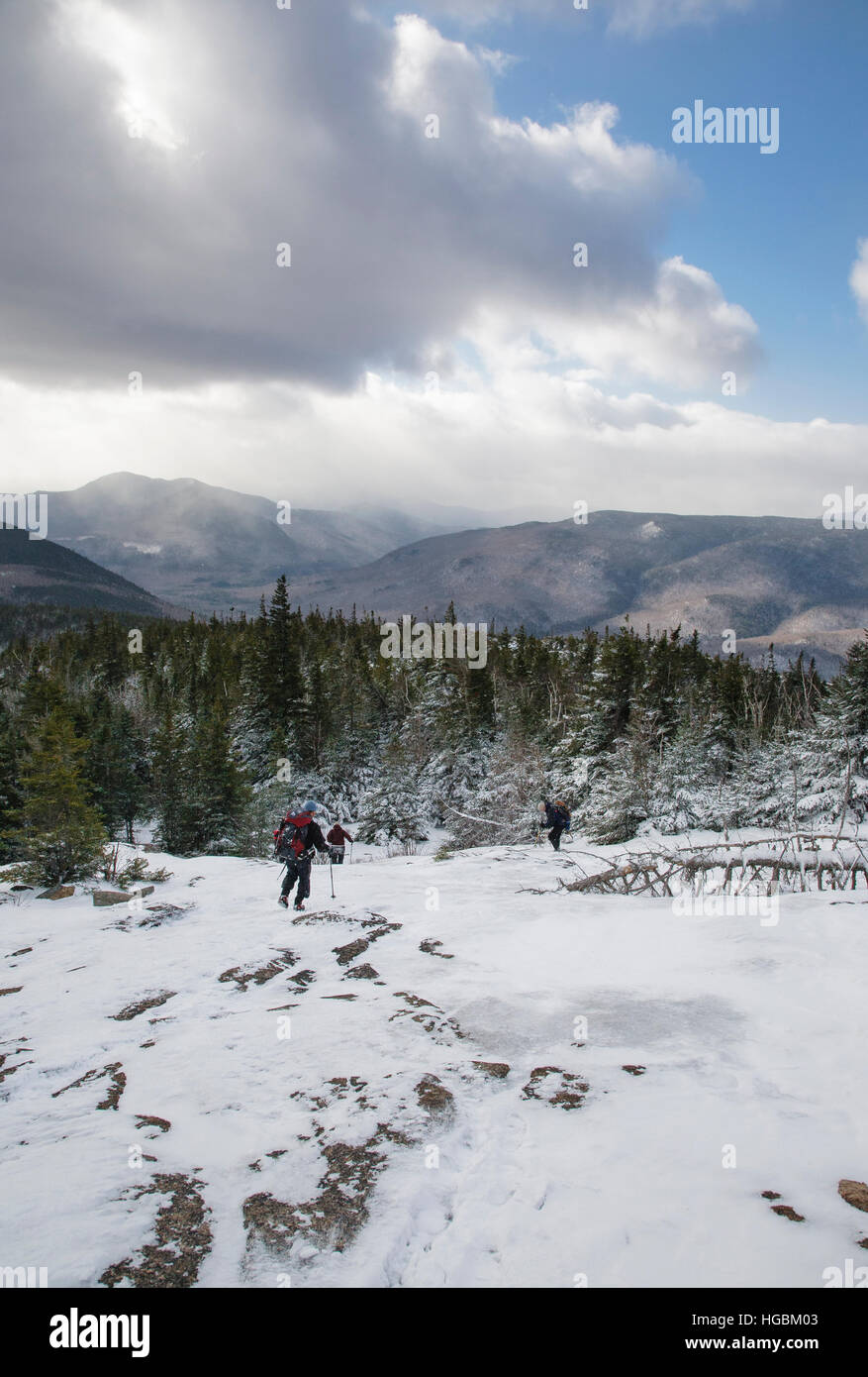 Hikers on Davis Path, near Mount Crawford, in Hadley's Purchase, New ...