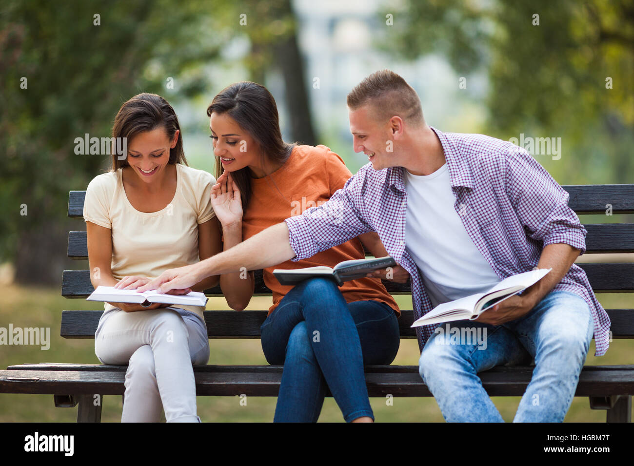 Students in park Stock Photo - Alamy