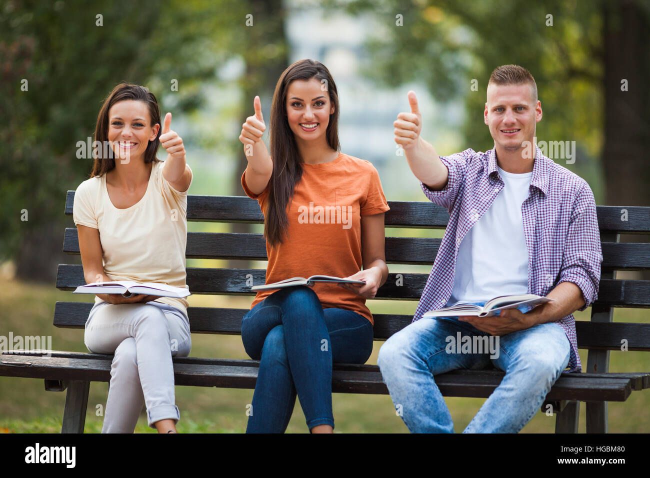 Students in park Stock Photo - Alamy