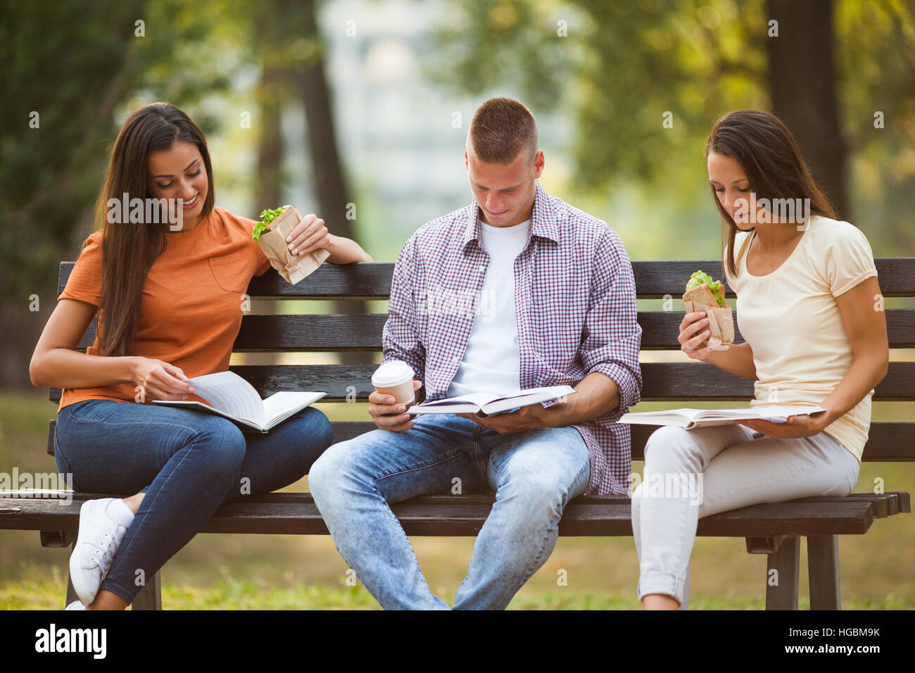 Students in park Stock Photo - Alamy