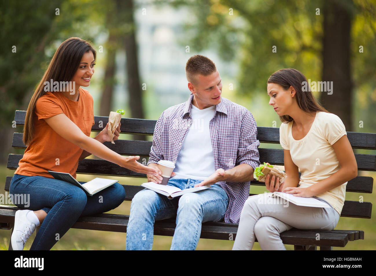 Students in park Stock Photo - Alamy