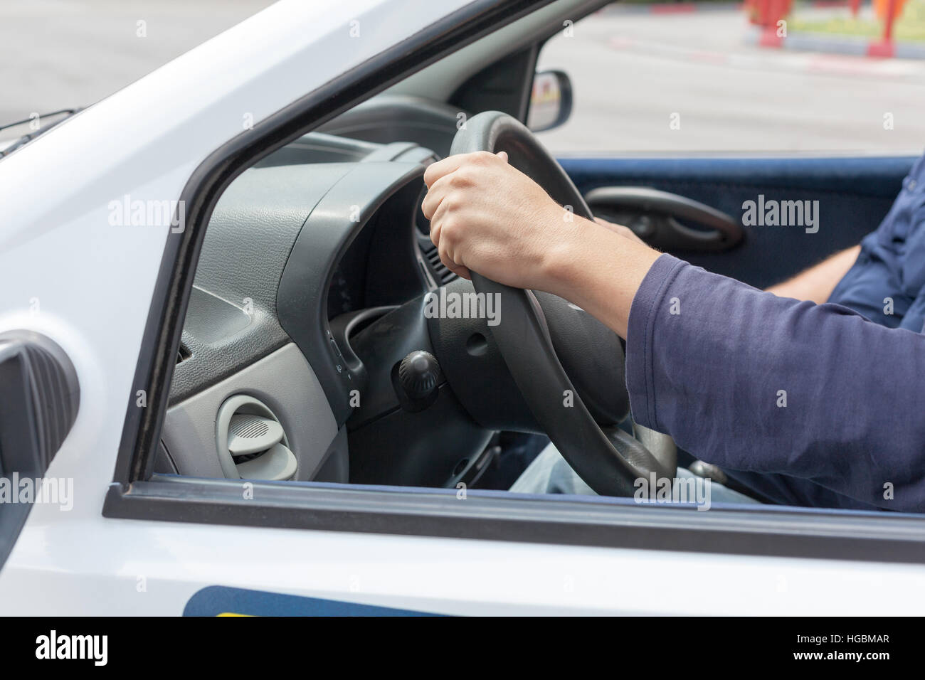 Driving school. Learning to drive a car Stock Photo - Alamy