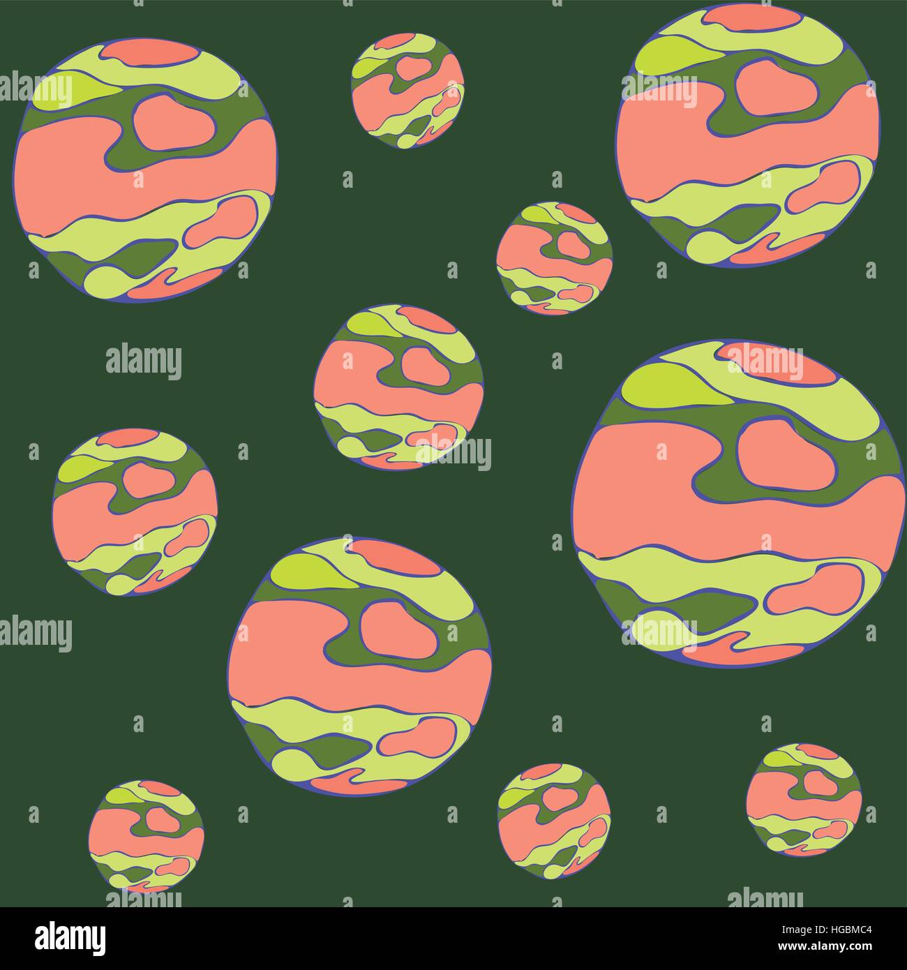 Mars pattern. Cartoon illustration of Mars vector pattern background ...