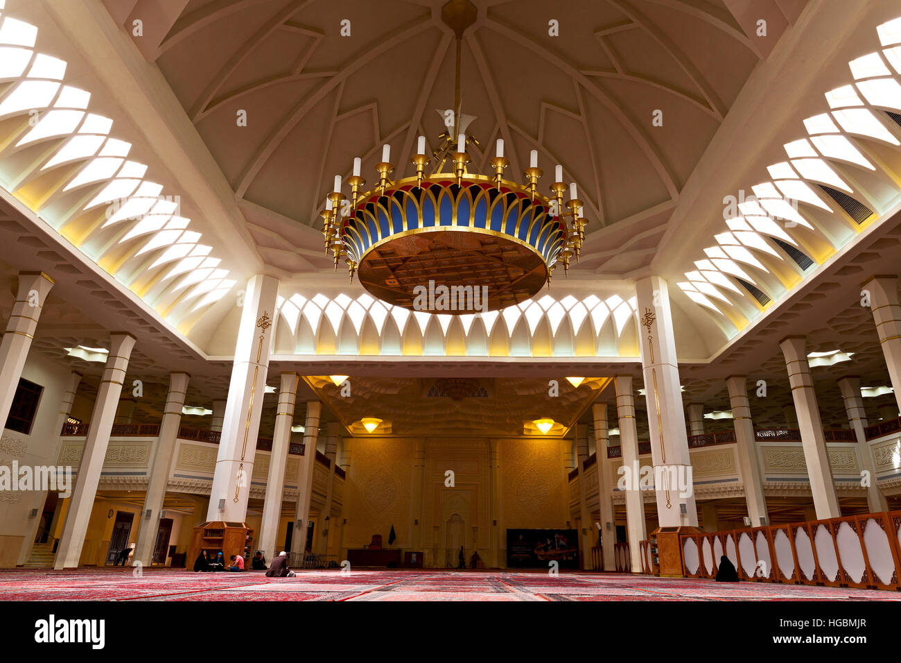 in iran inside the old antique mosque with glass and mirror traditional ...