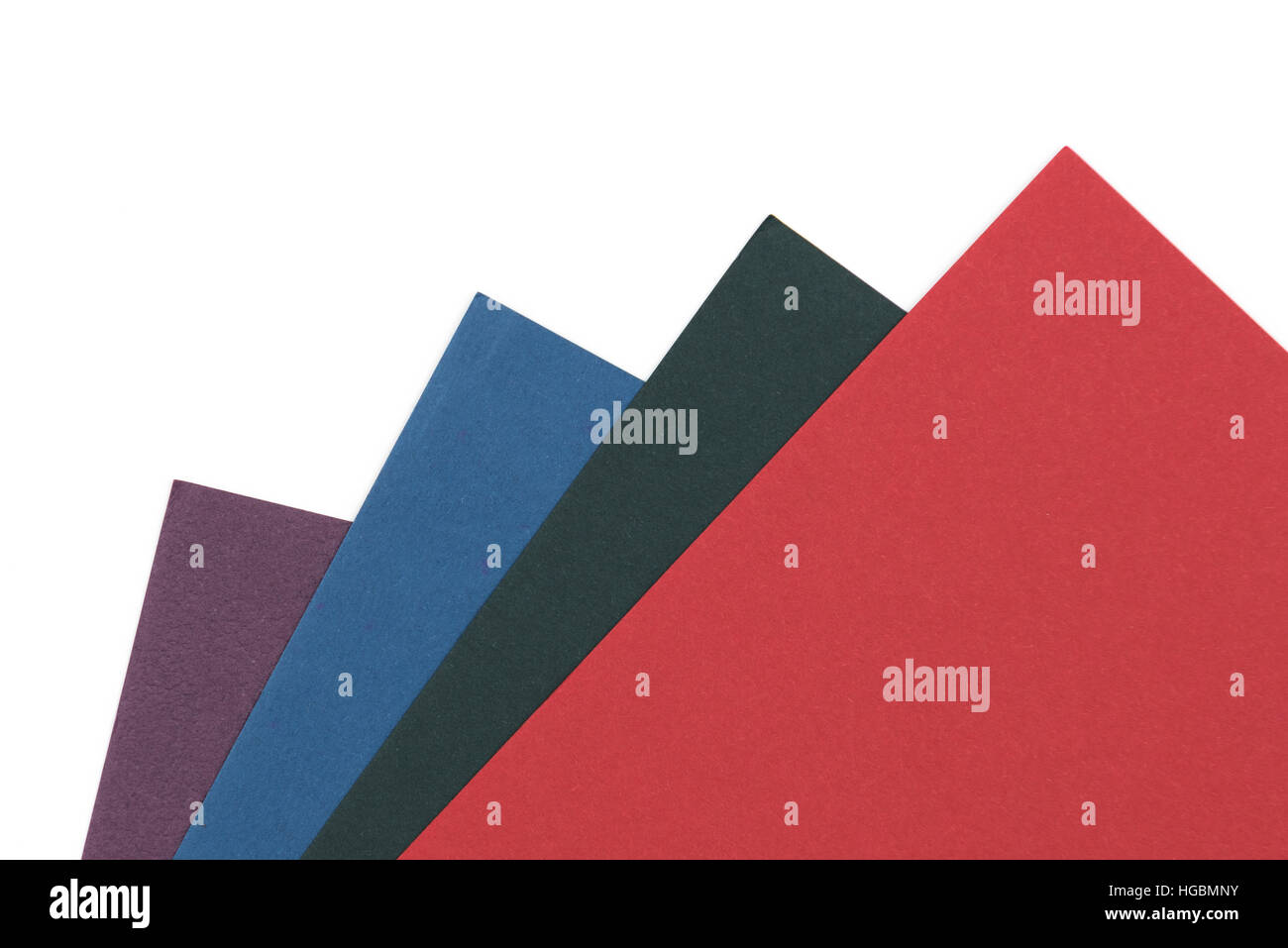 Colored card. Sheets of colored card on a white background Stock Photo ...