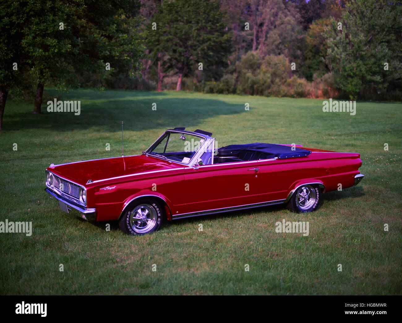 Vintage 1966 plymouth valiant signet red hi-res stock photography and ...