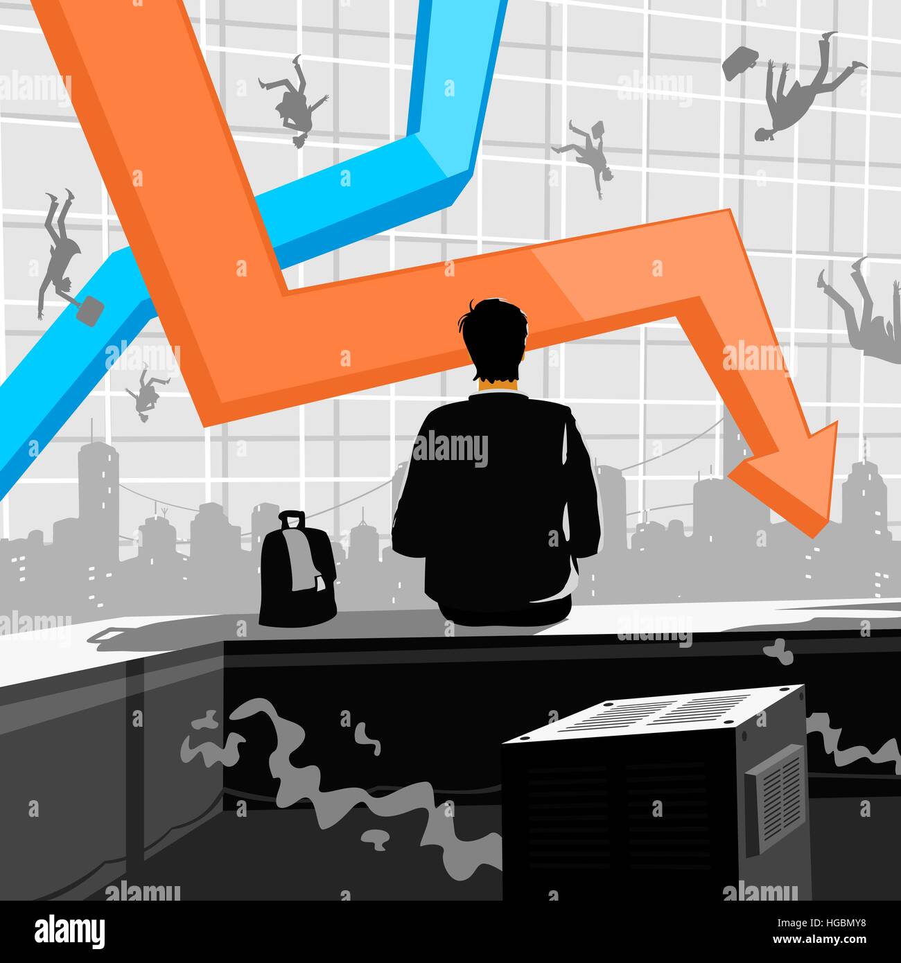 Financial Crisis Vector Illustration Stock Vector Image & Art - Alamy