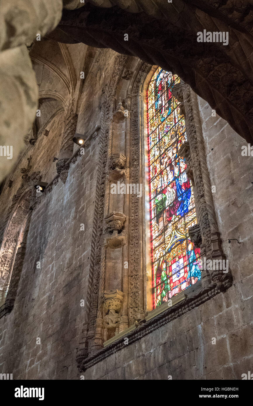 Stained Glass Window at Igreja Santa Maria, Belem, Lisbon, Portugal ...