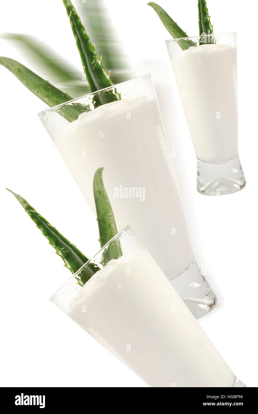 Aloe Vera and yogurt, composing shot Stock Photo - Alamy