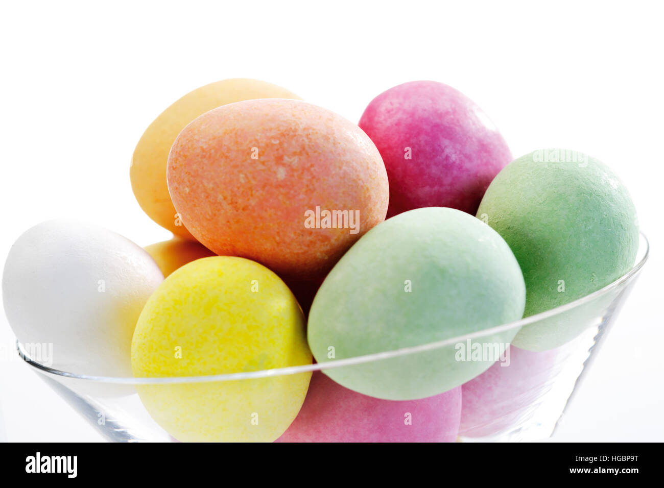 Coloured marzipan Easter eggs in a cocktail glass Stock Photo - Alamy