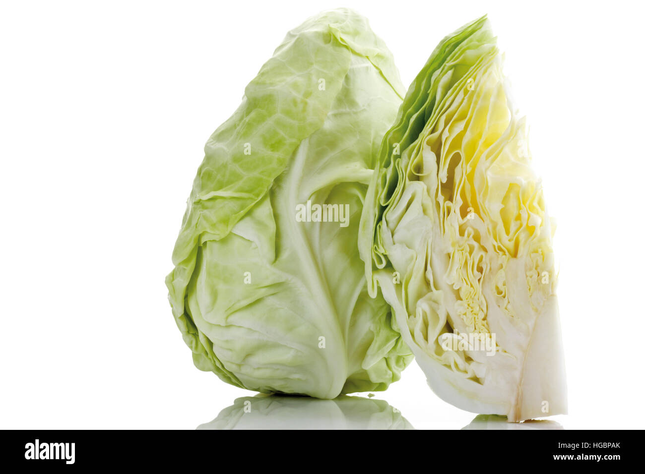 Pointed cabbage, whole and quartered head Stock Photo - Alamy