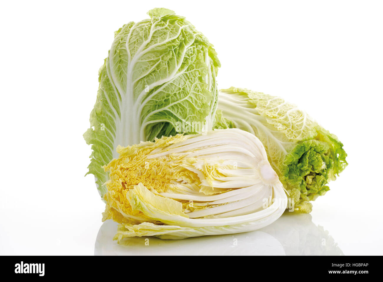 Chinese cabbage, whole heads and one halved one Stock Photo - Alamy