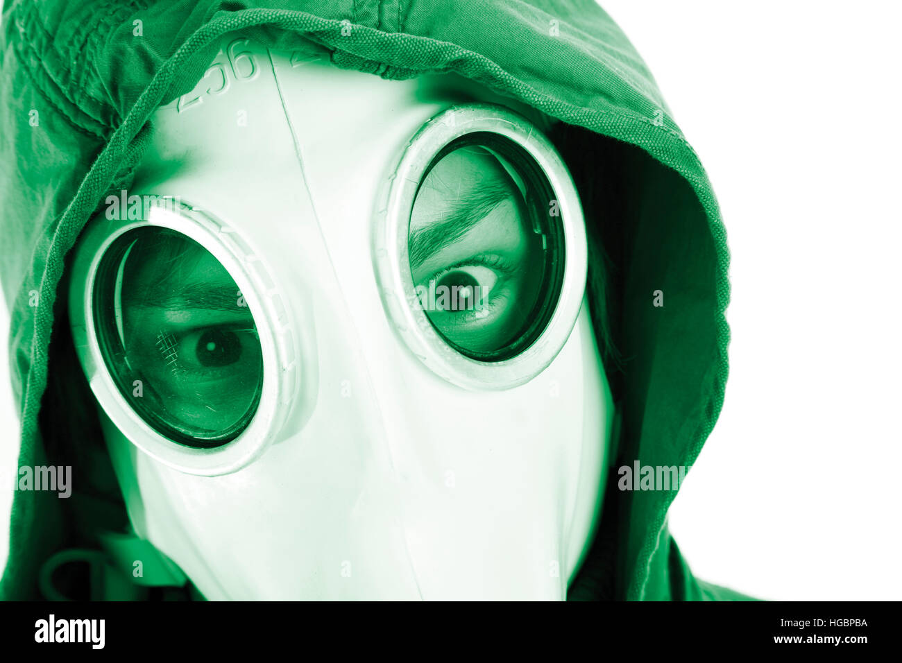 Young man hood gas mask hi-res stock photography and images - Alamy