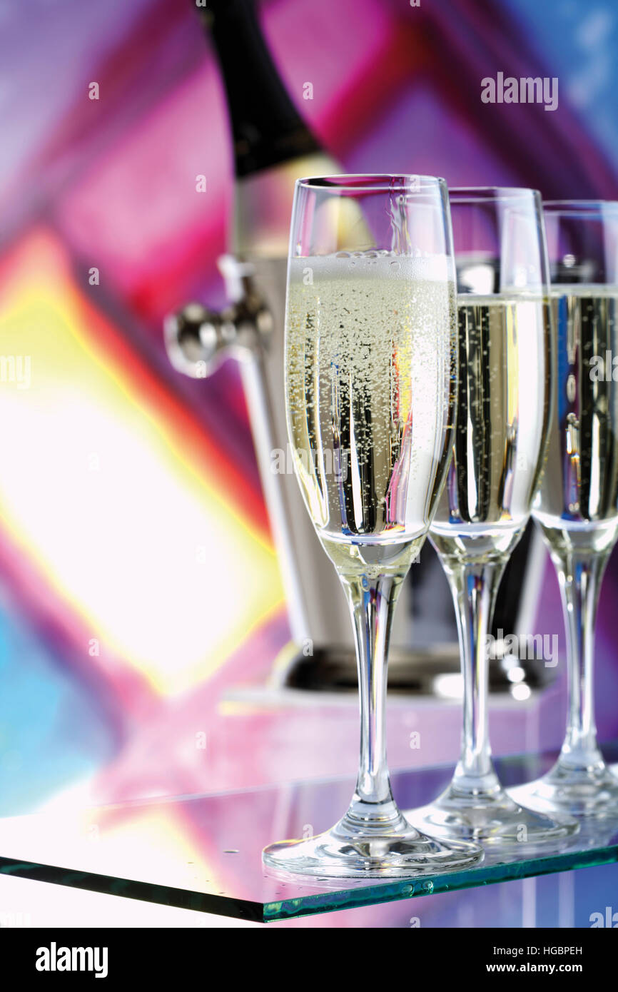 Three glasses of champagne Stock Photo - Alamy