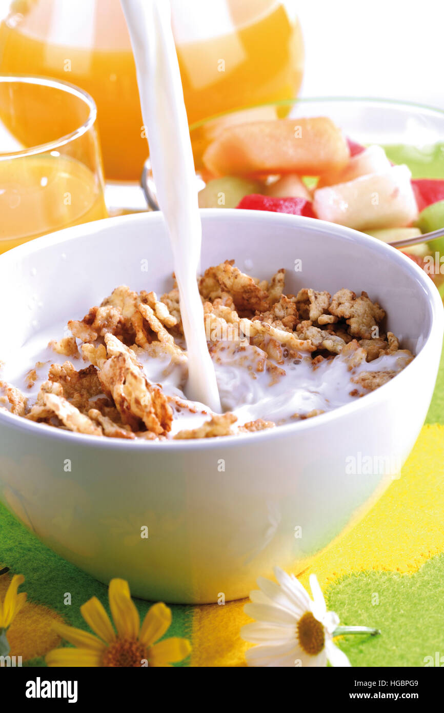 Pouring Milk Into Cereal