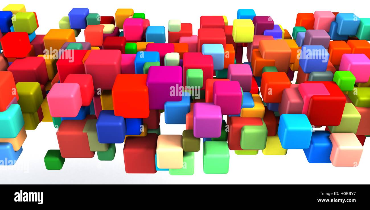 Abstract Colorful Background in Red, Blue, Green and Pink on White ...