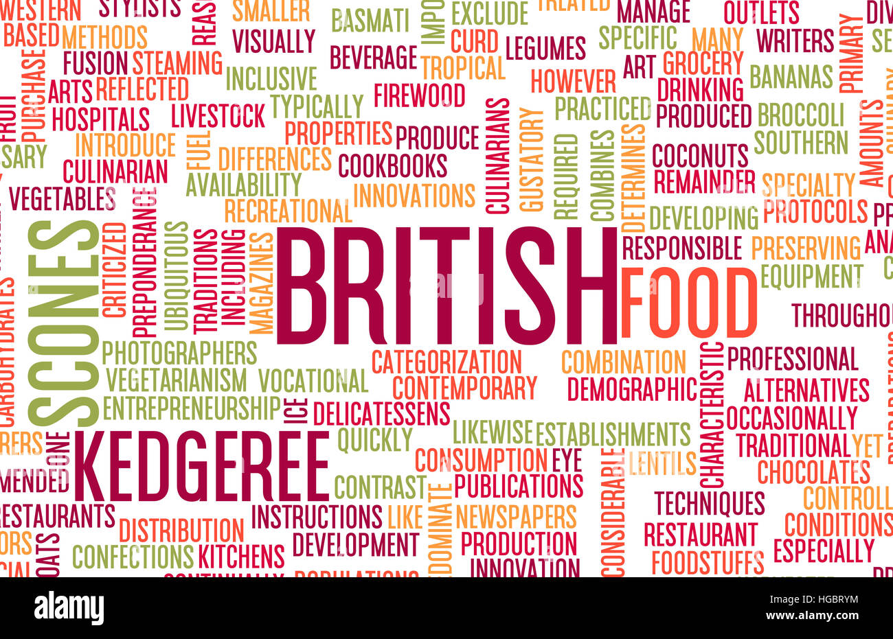 British Food and Cuisine Menu Background with Local Dishes Stock Photo ...