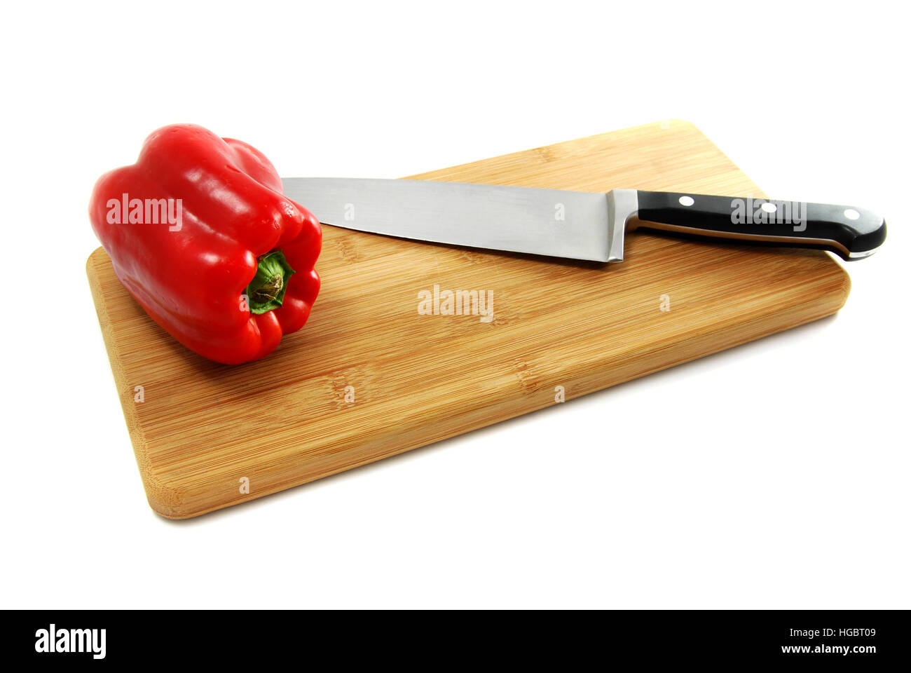 Preparing Vegetables Dinner. Cutting Up a Red Pepper Stock Photo - Alamy