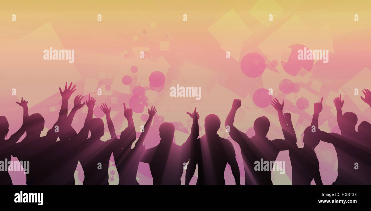 Party People in a Club Having Fun Stock Photo - Alamy