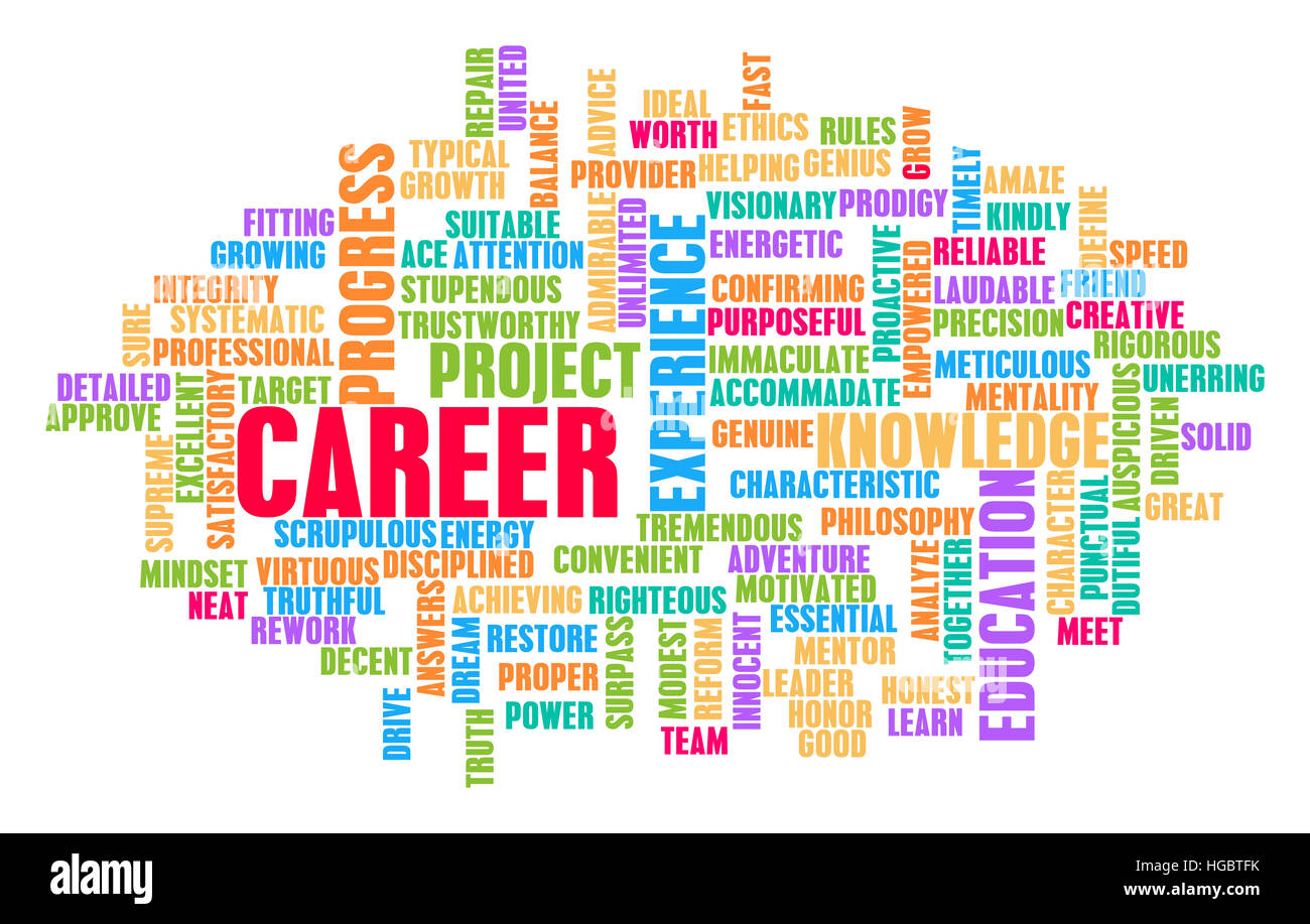 Career Word Cloud Concept on White Stock Photo - Alamy