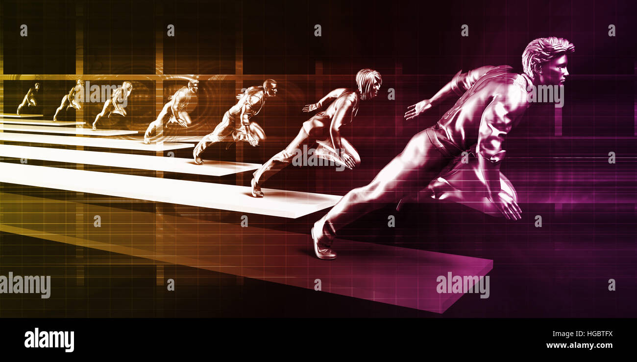 Confident Business People Running in the Same Direction Stock Photo - Alamy