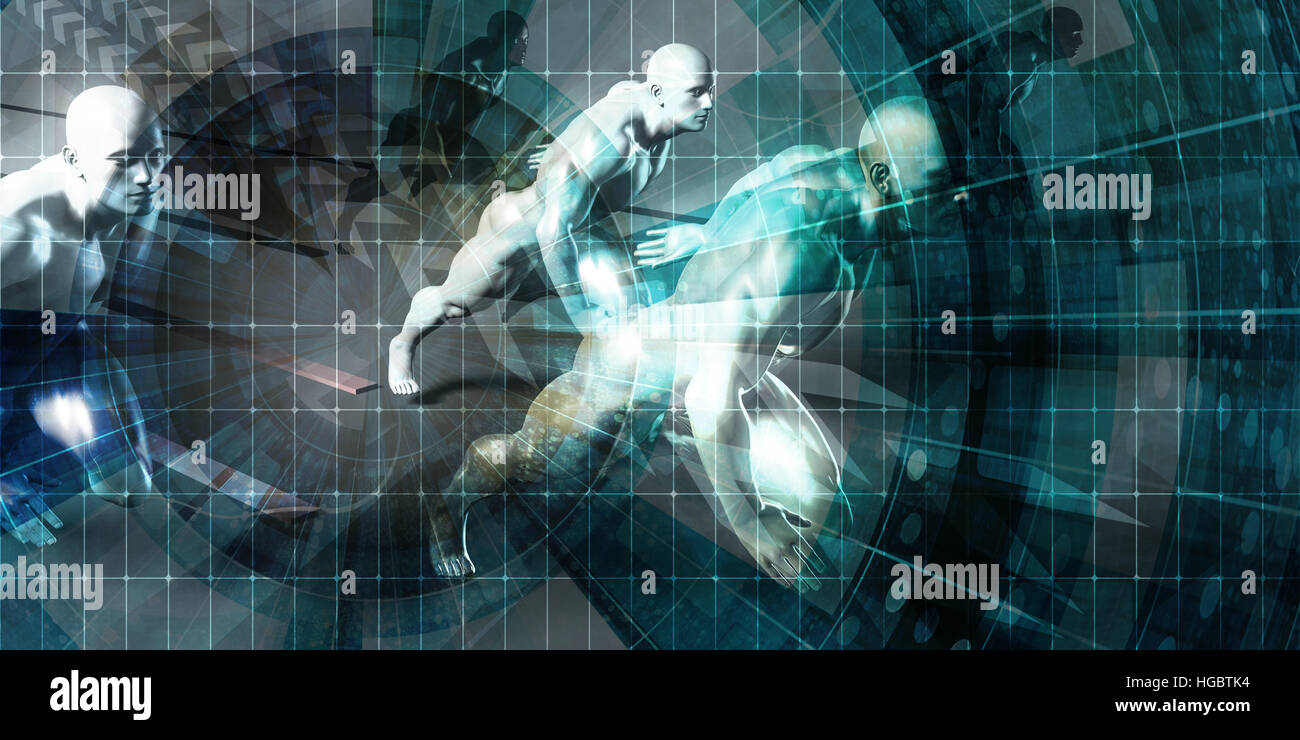 Technology Innovation and Competition Race in Development Stock Photo ...