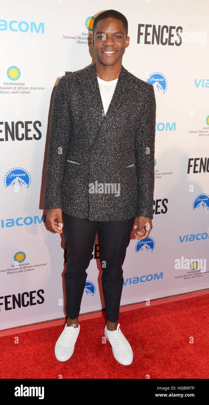 Washington premiere of 'Fences' Featuring: Jovan Adepo Where ...