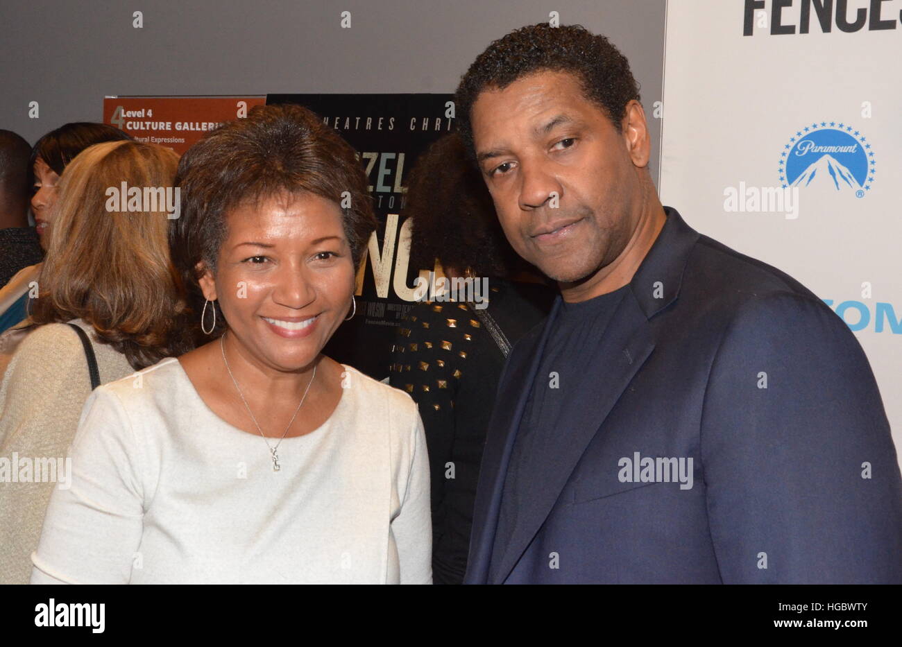 Washington premiere of 'Fences' Featuring: Dede Lea, Denzel Washington ...