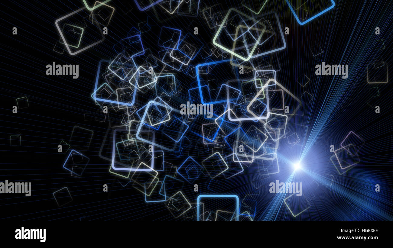 Futuristic abstract square background design illustration with light ...