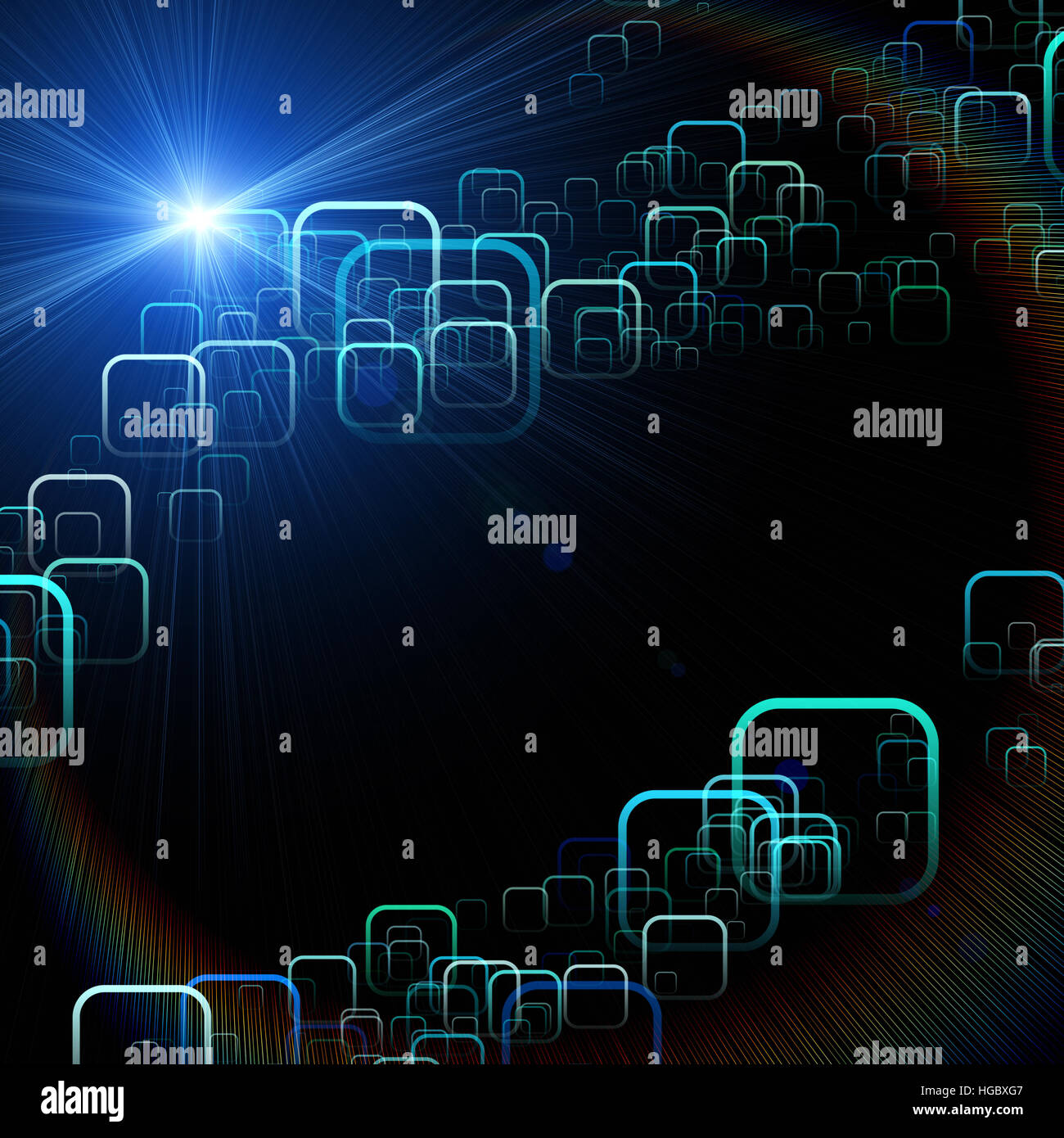 Futuristic abstract square background design illustration with light ...