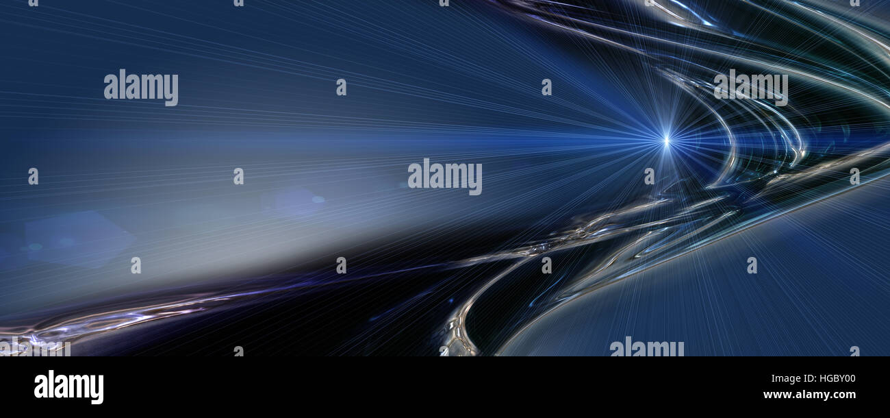 Futuristic technology panorama wave background design with lights Stock ...